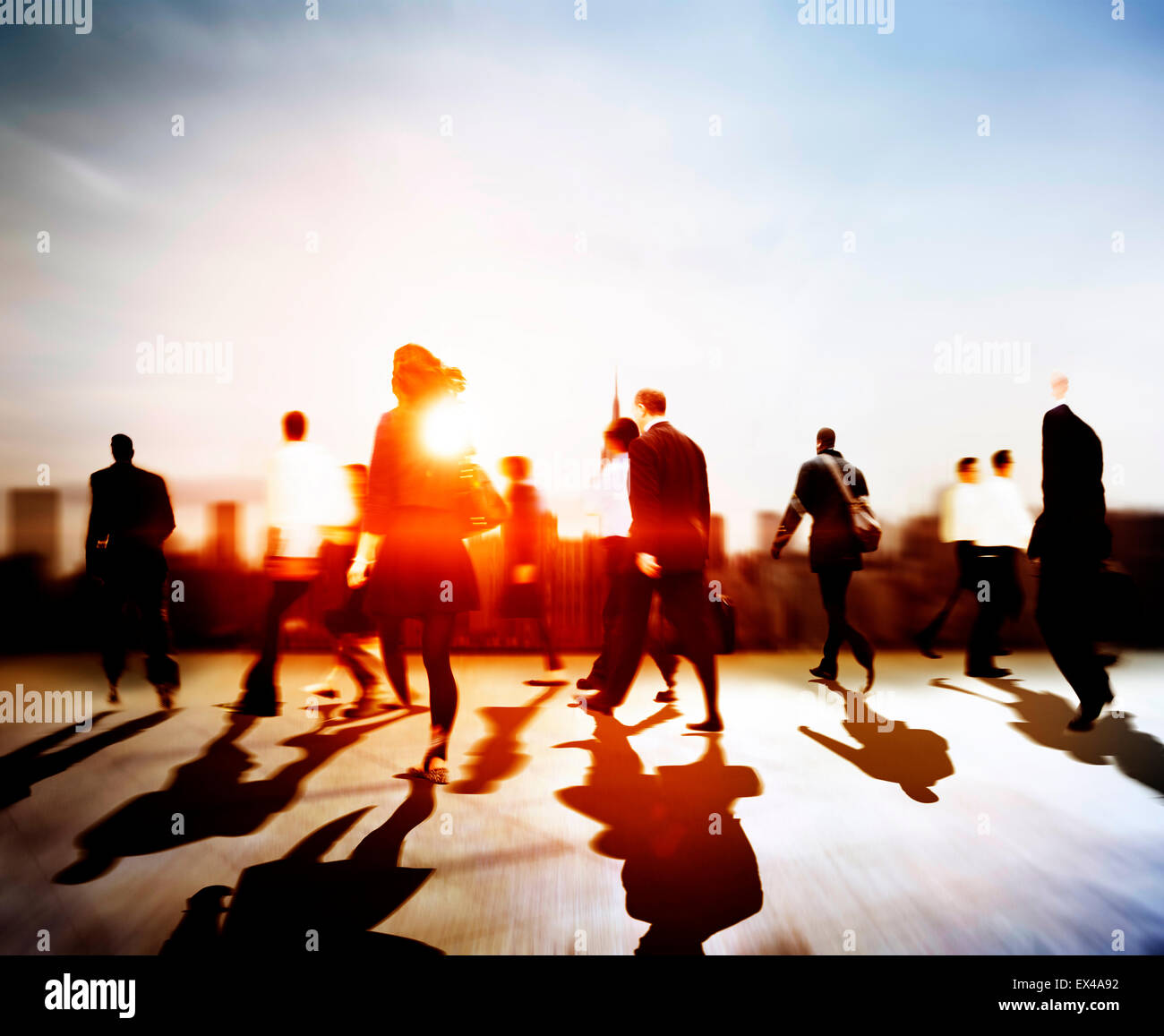 Business People Rush Hour Walking Commuting City Concept Stock Photo ...