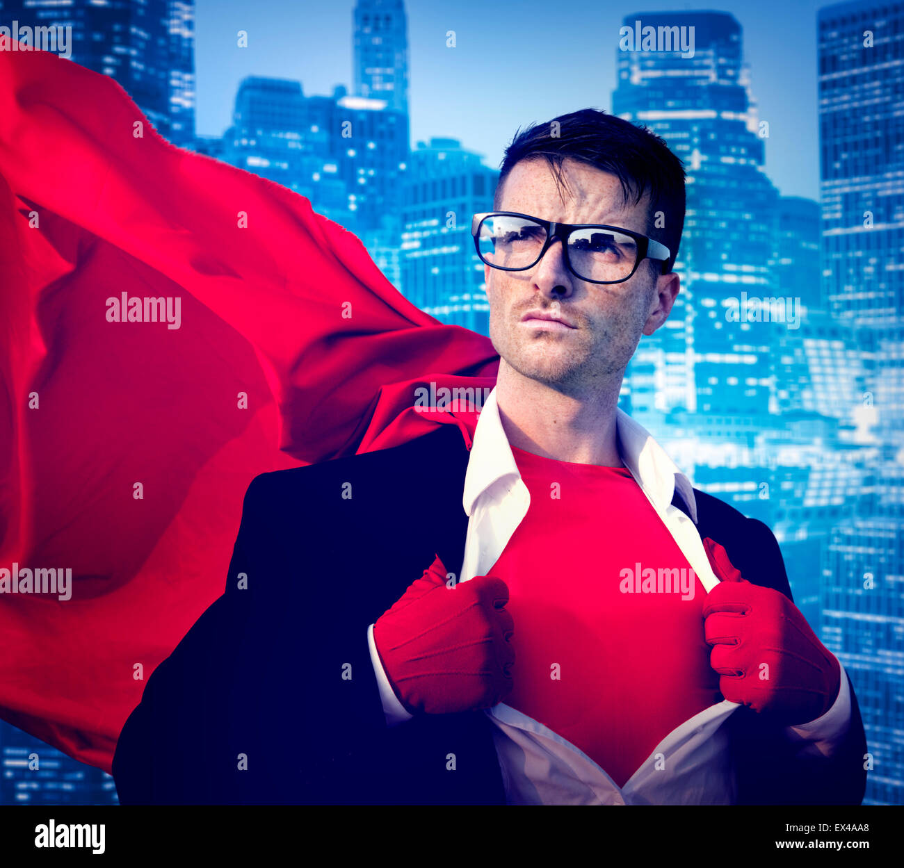 Strong Superhero Professional Leadership Business Victory Concept Stock ...