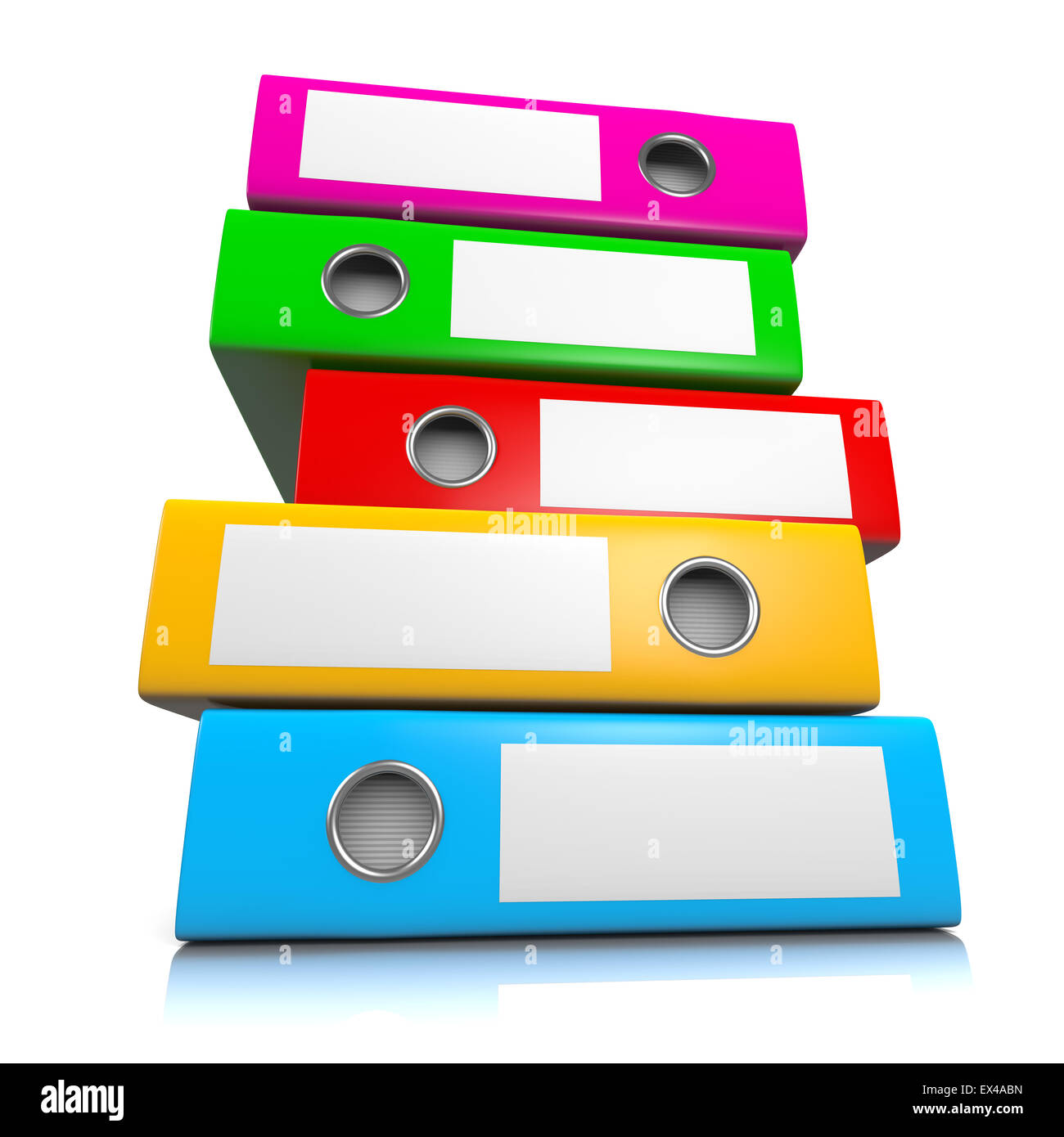 Heap of Colorful Binders Isolated on White Background 3D Illustration ...