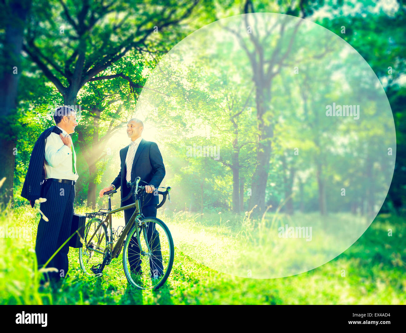 Green Business Businessmen Talking Environment Concept Stock Photo - Alamy