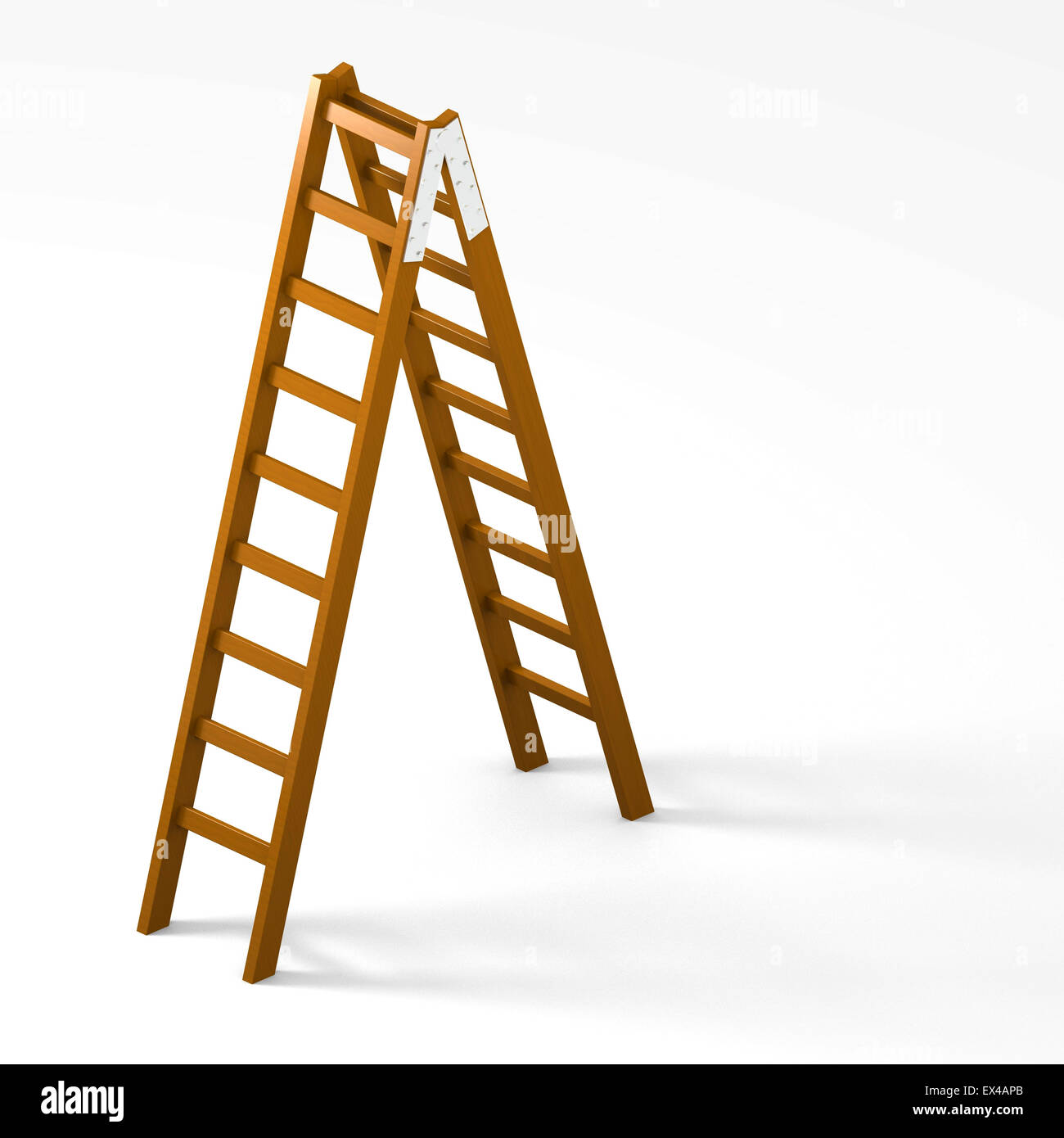 3D rendering of the Wooden Ladder Stock Photo - Alamy