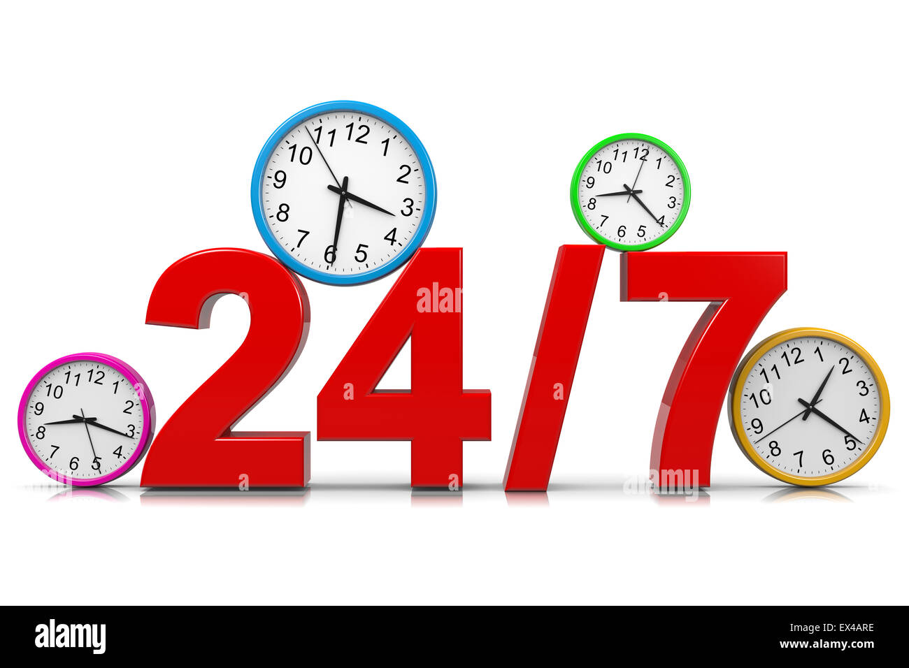 24 hour clock on white hi-res stock photography and images - Alamy