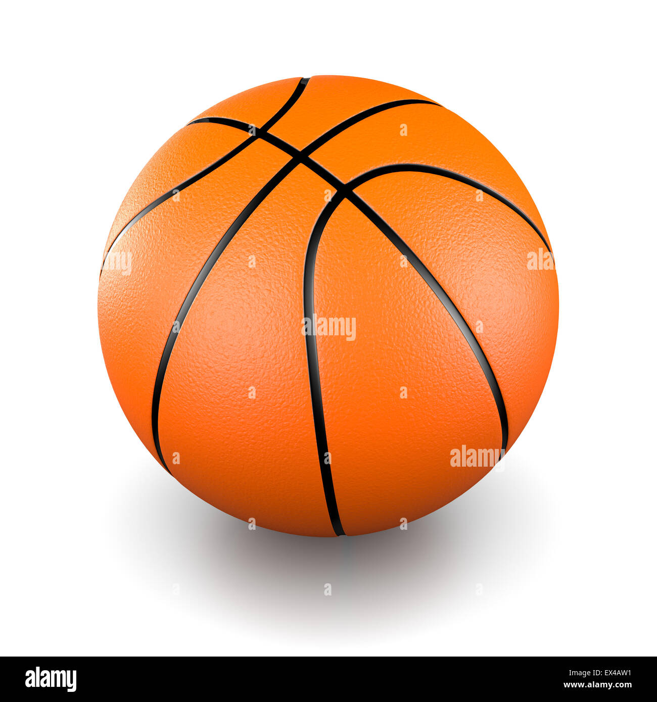 One Single Basketball 3D Illustration on White Background Studio Stock ...