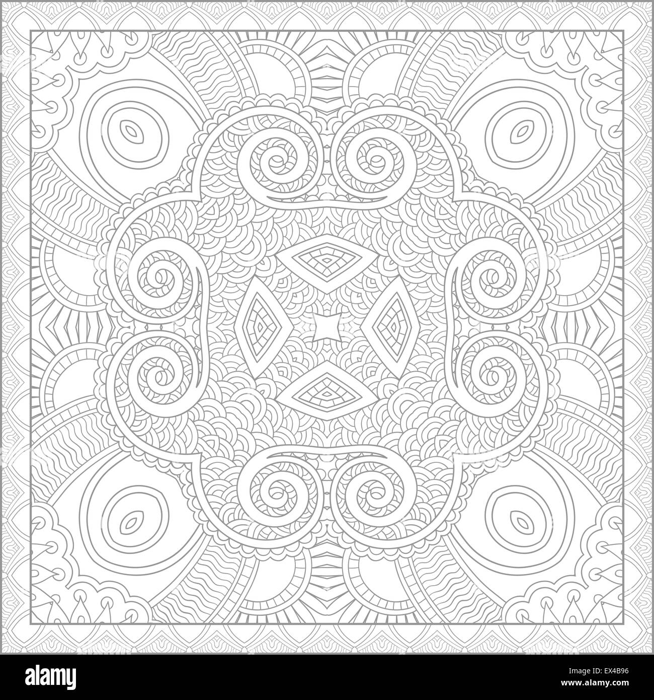 unique coloring book square page for adults Stock Vector Image & Art ...