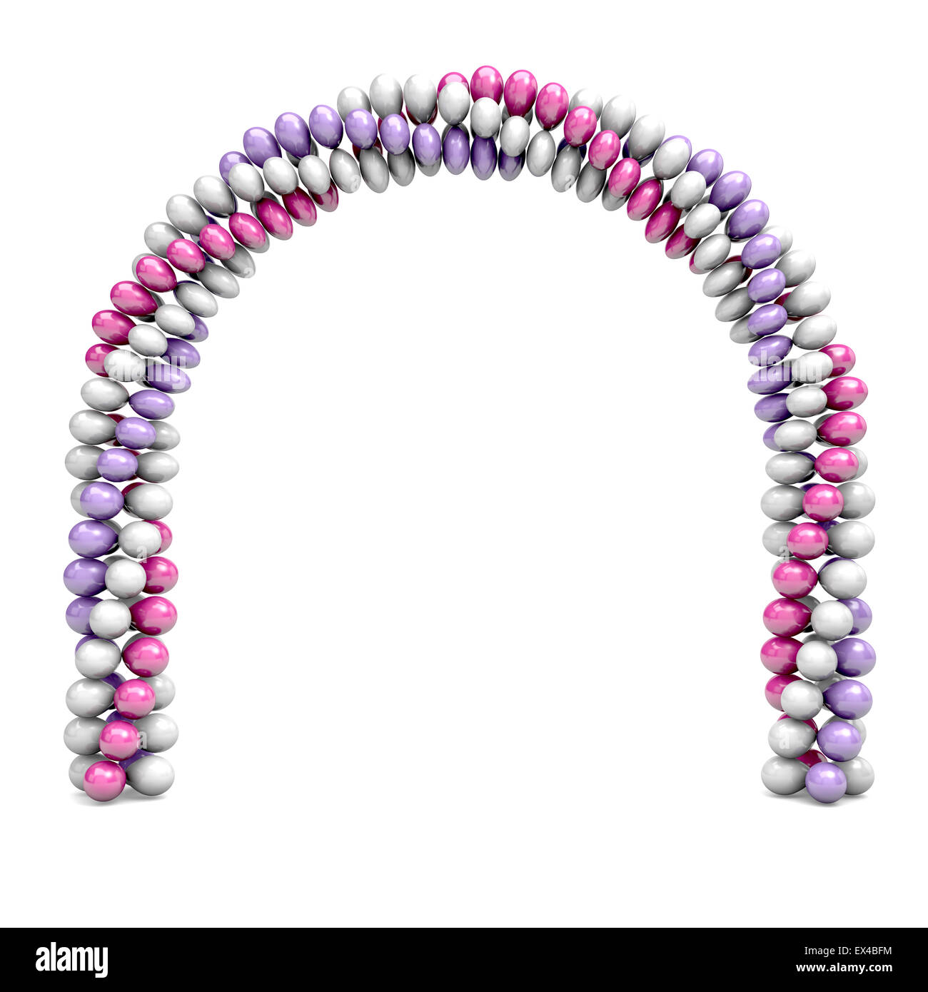Balloons Arch on White Background 3D Illustration Stock Photo - Alamy