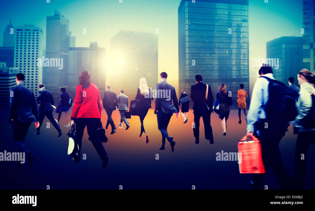 Commuter Business District Walking Crowd Cityscape Concept Stock Photo ...