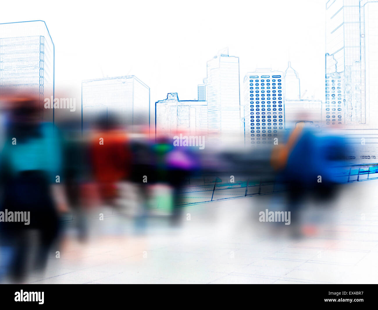 Business People Rush Hour Walking Commuting City Concept Stock Photo ...