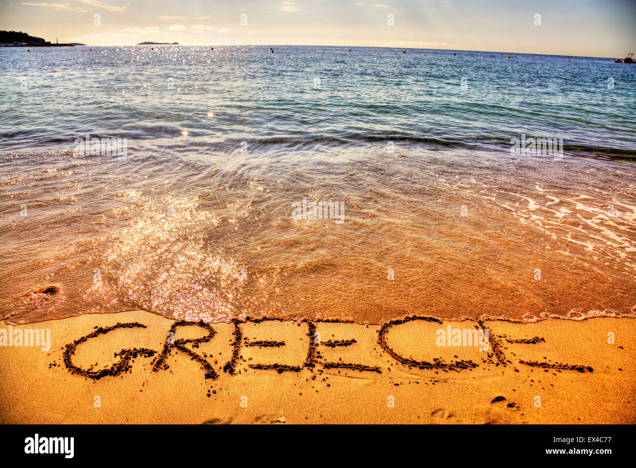 Greece Greek coast coastline metaphor sinking in debt drowning under ...