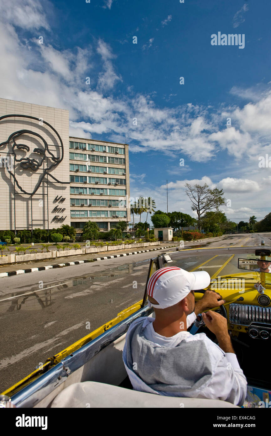 Vertical view of the Camilo Cienfuegos mural in Havana, Cuba Stock ...