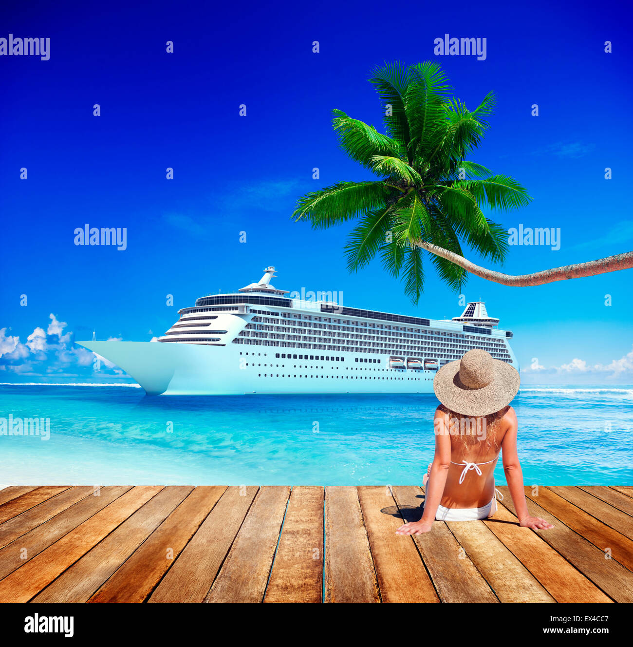 Woman Sunbathe Sunny Summer Beach Relaxing Concept Stock Photo - Alamy