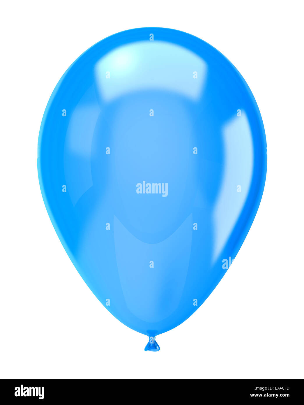 One Single Blue Balloon Isolated on White Background Illustration Stock ...
