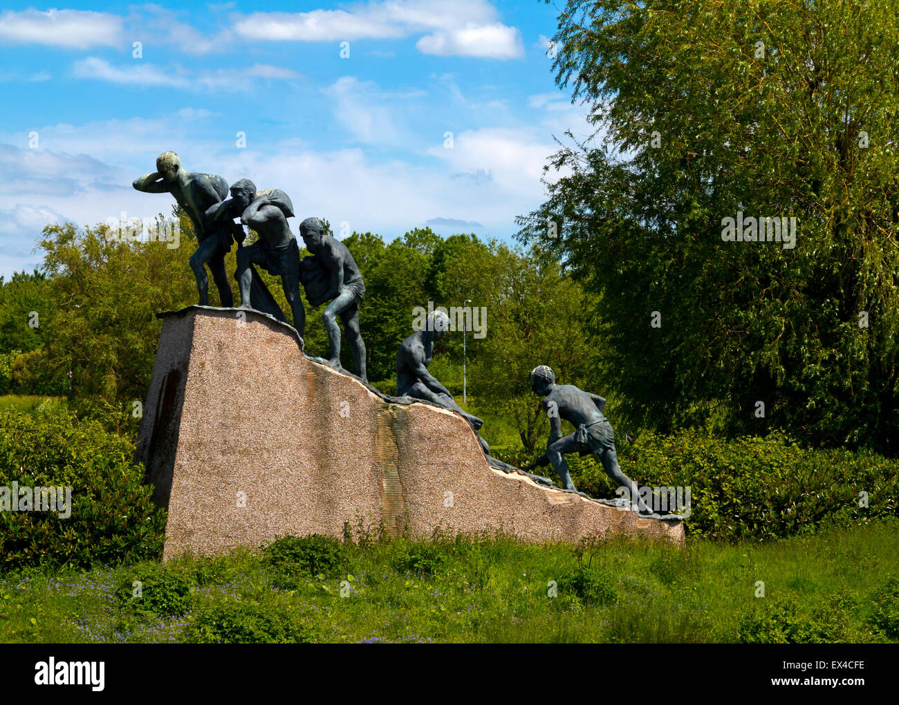 Statue outside JCB World Headquarters in Rocester Staffordshire England ...