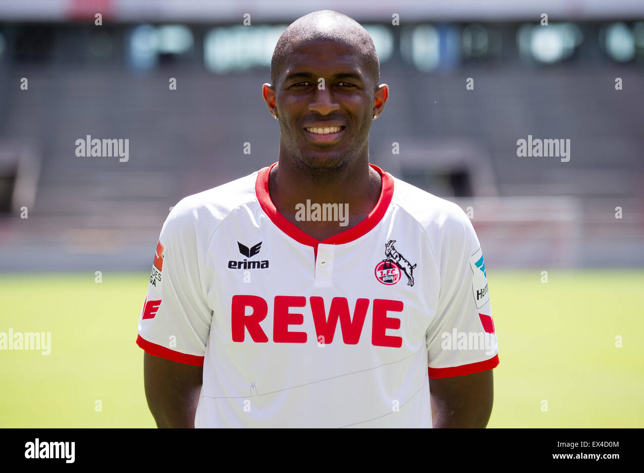 Cologne, Germany. 06th July, 2015. Koeln's Anthony Modeste poses during ...