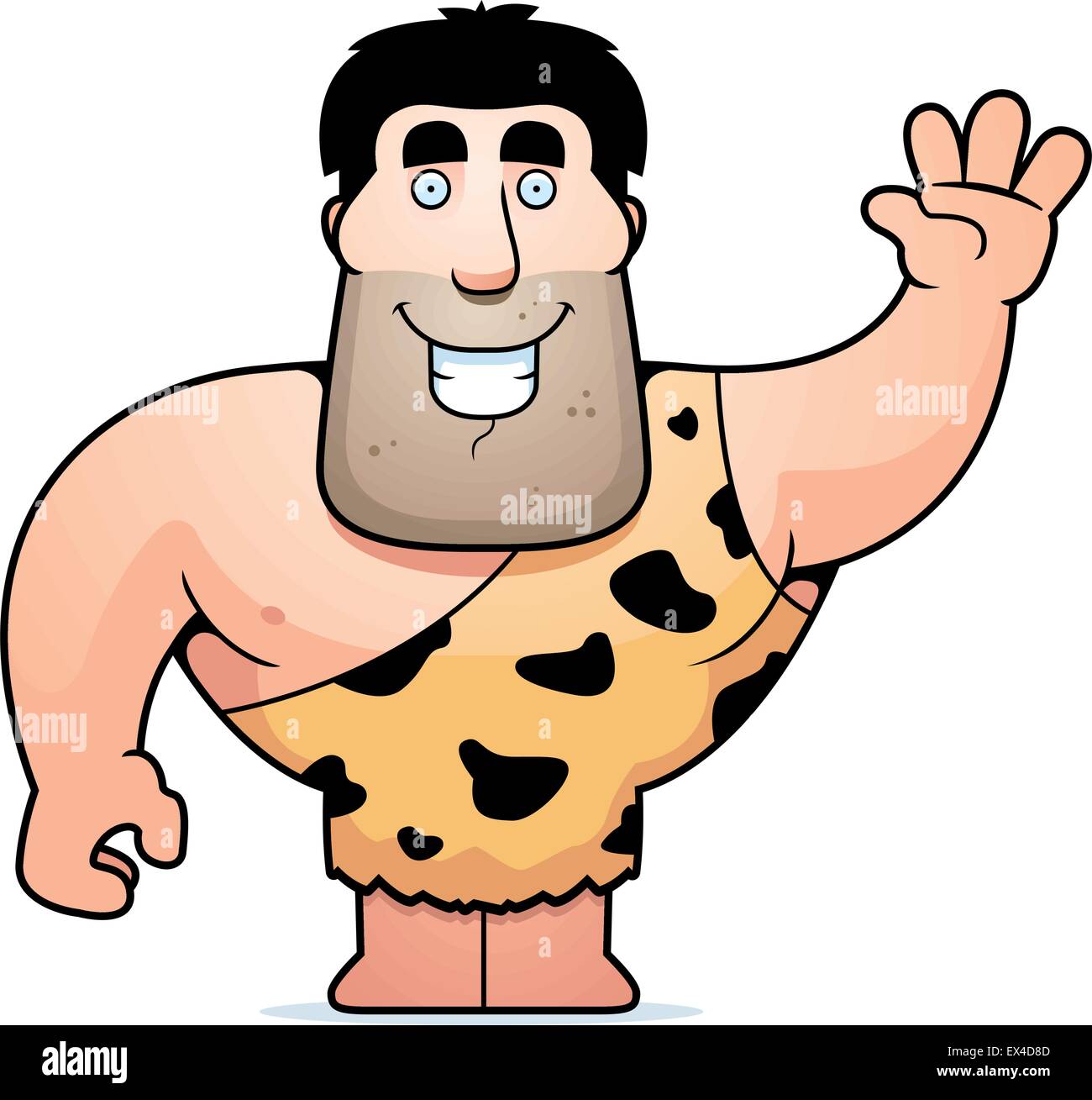 A happy cartoon caveman waving and smiling Stock Vector Image & Art - Alamy