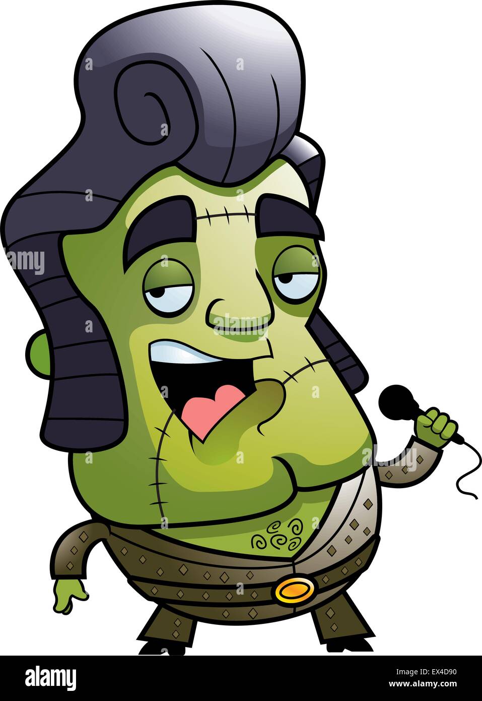 A cartoon monster singing a song in a microphone Stock Vector Image ...