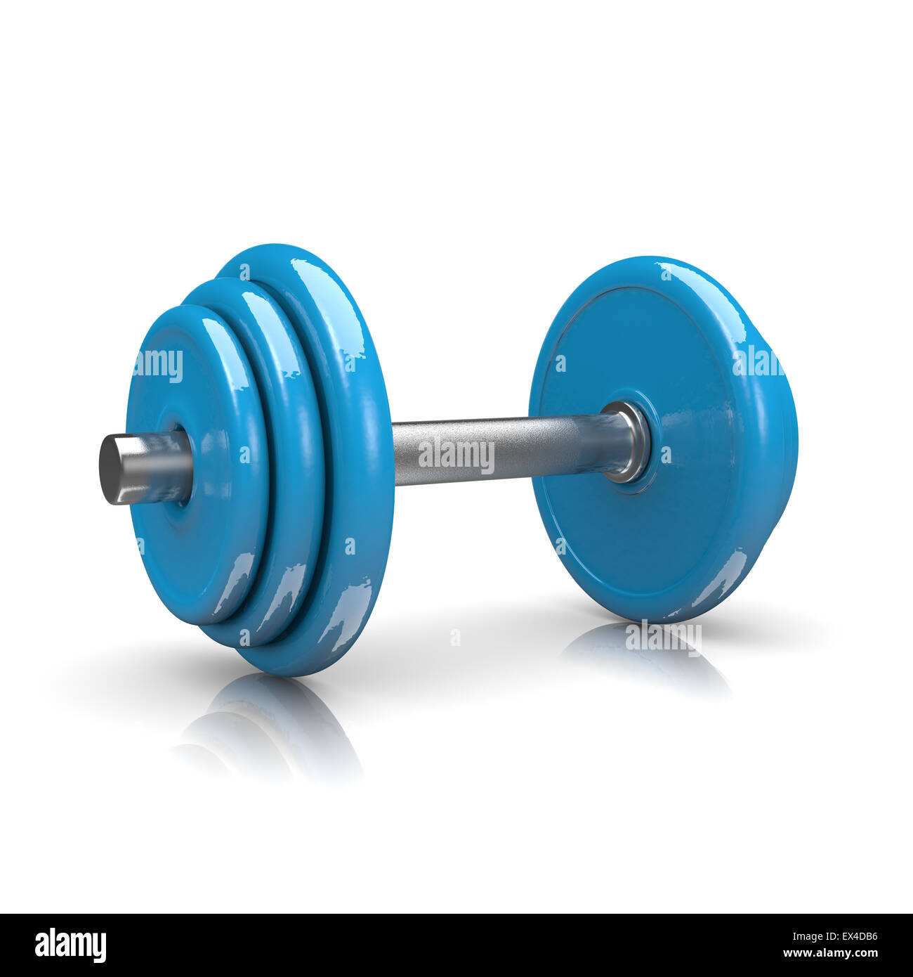 Blue Weight on White Background 3D Illustration Stock Photo - Alamy