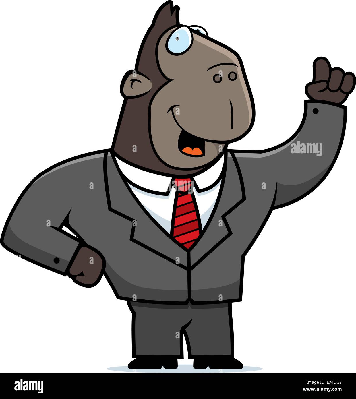 A happy cartoon ape businessman in a suit and tie Stock Vector Image ...