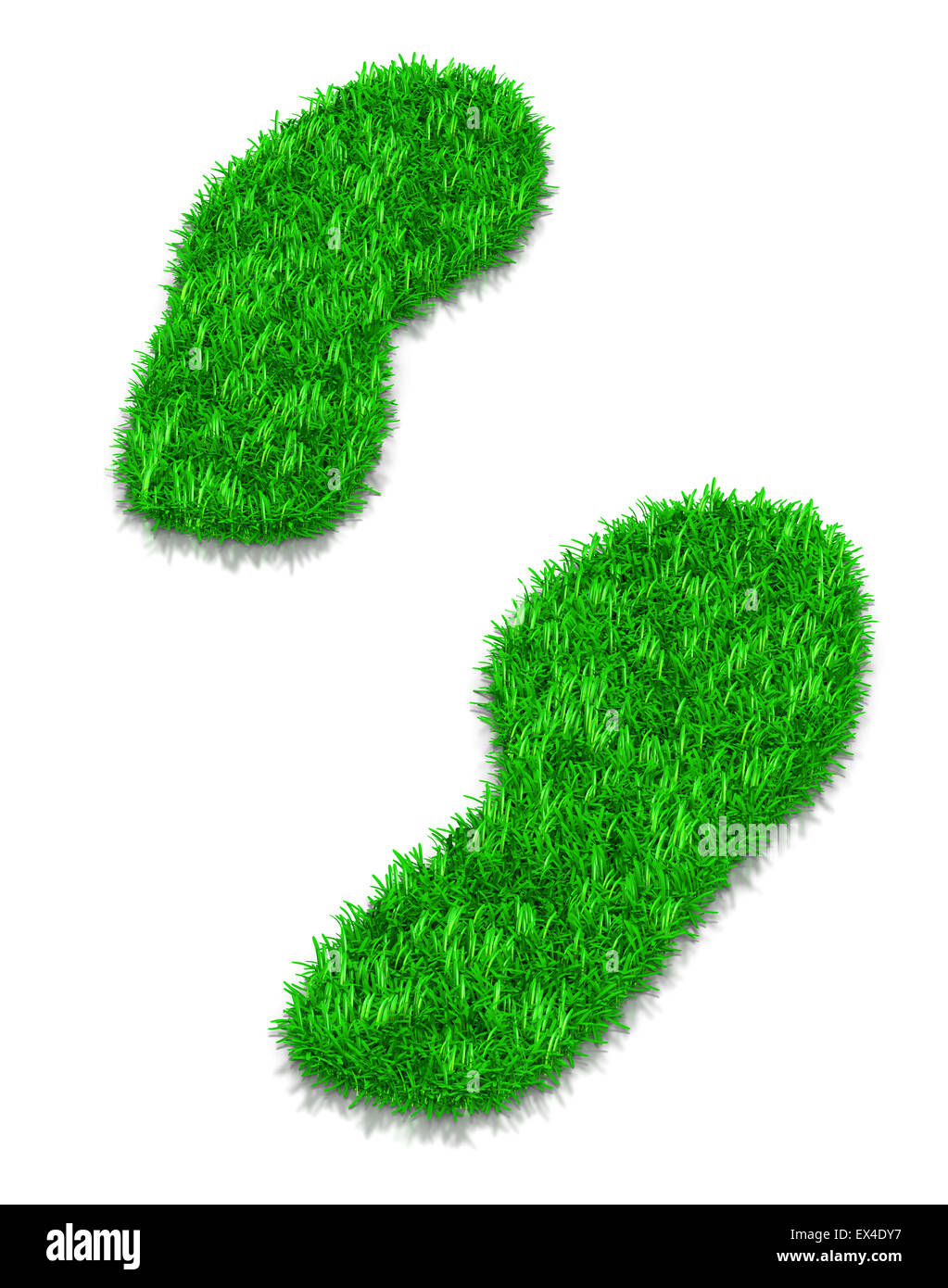 Green Grass Footsteps 3D Illustration on White Background Stock Photo ...