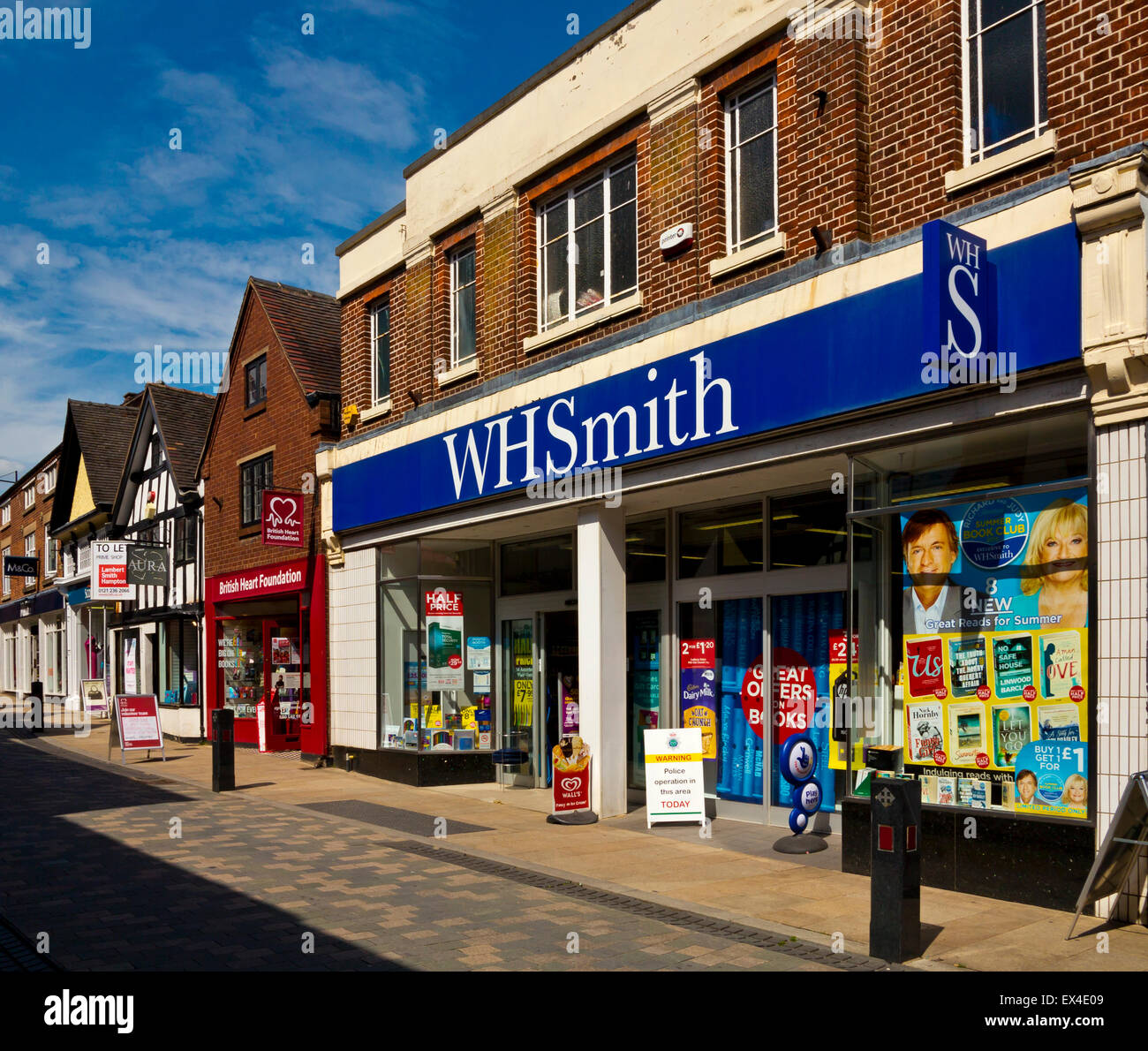 High street shops in Uttoxeter town centre Staffordshire England UK ...