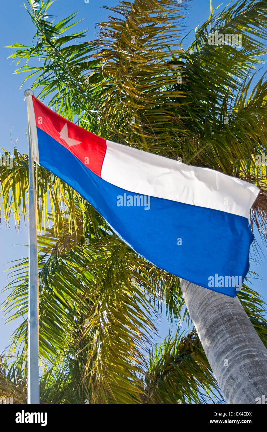 Vertical view of the old Naval Jack of Cuba flag Stock Photo - Alamy