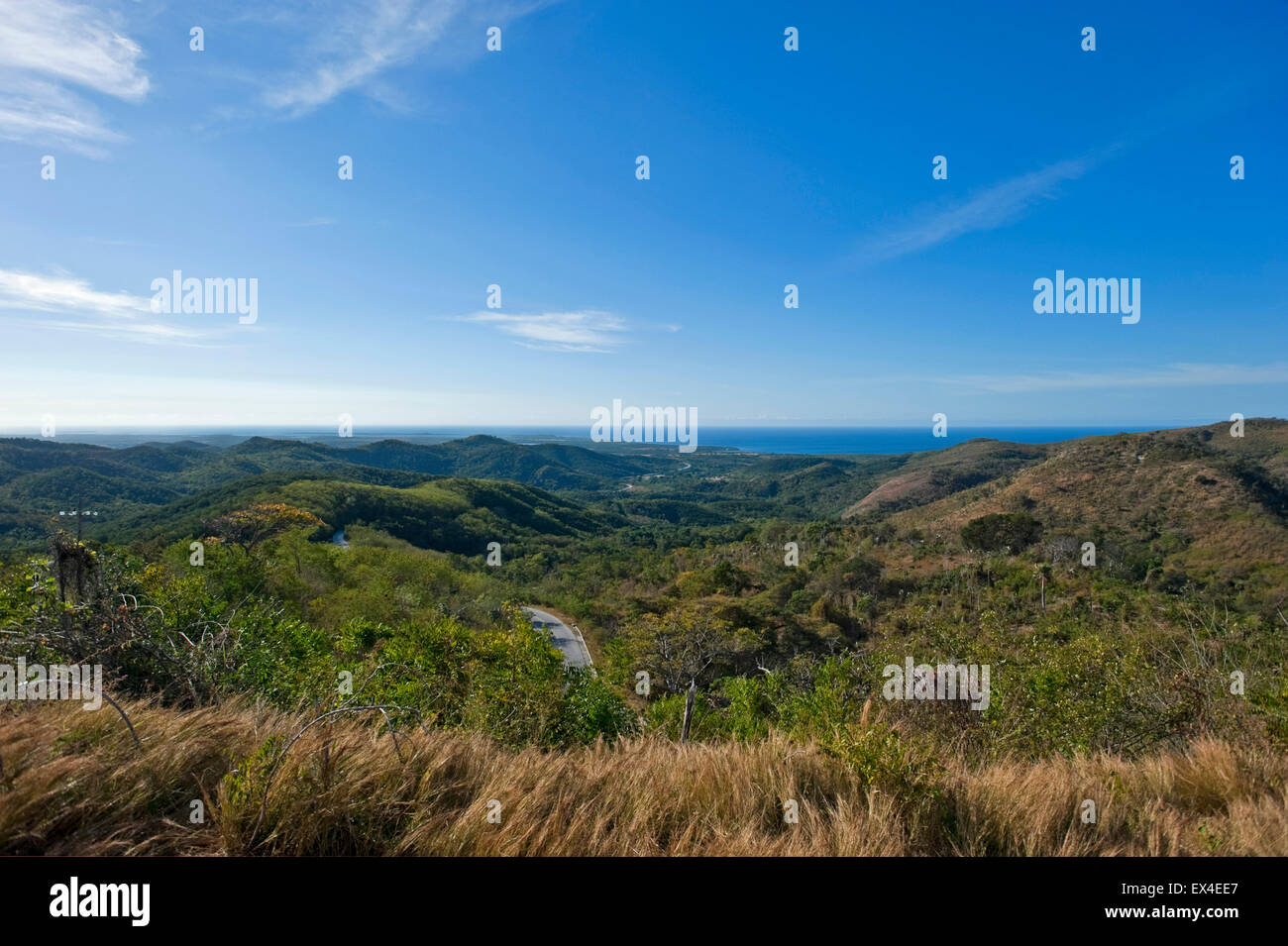 Horizontal aerial view of Topes de Collantes National Park in Cuba ...