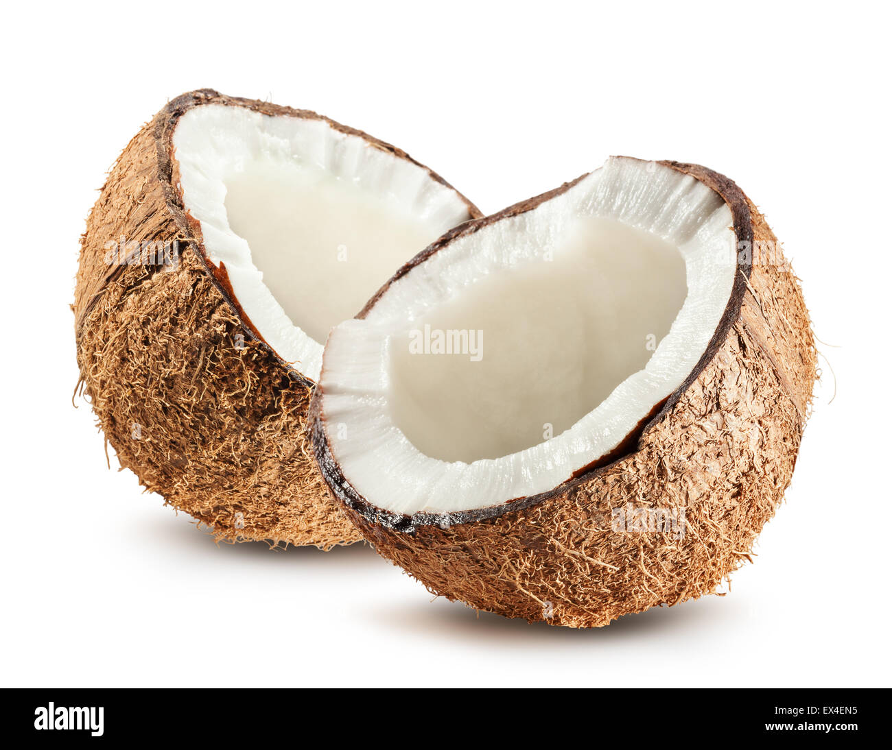 half of coconut isolated on white background Stock Photo - Alamy