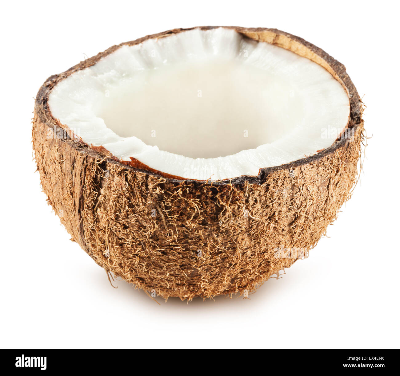 half of coconut isolated on white background Stock Photo - Alamy