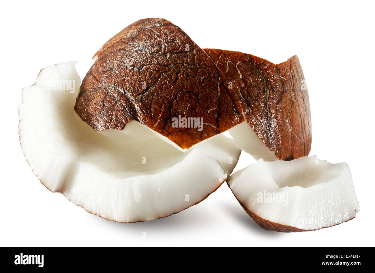 coconut slices isolated on white background Stock Photo - Alamy