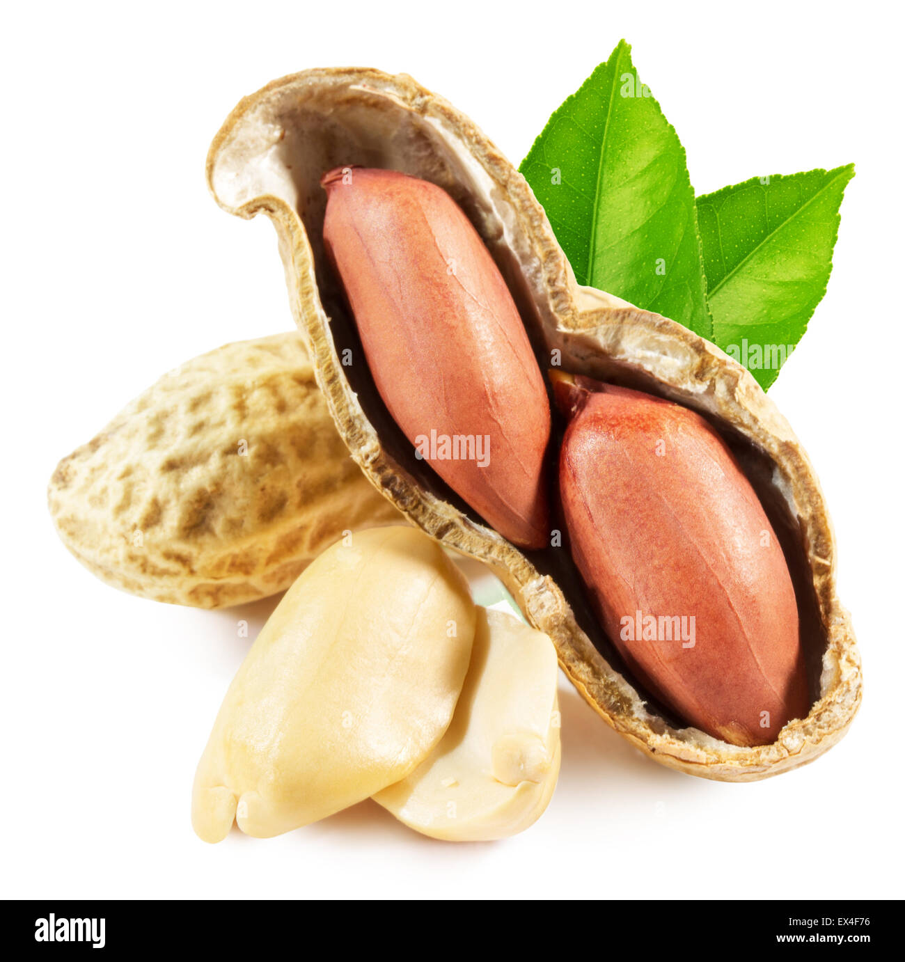 peanuts isolated on the white background Stock Photo - Alamy