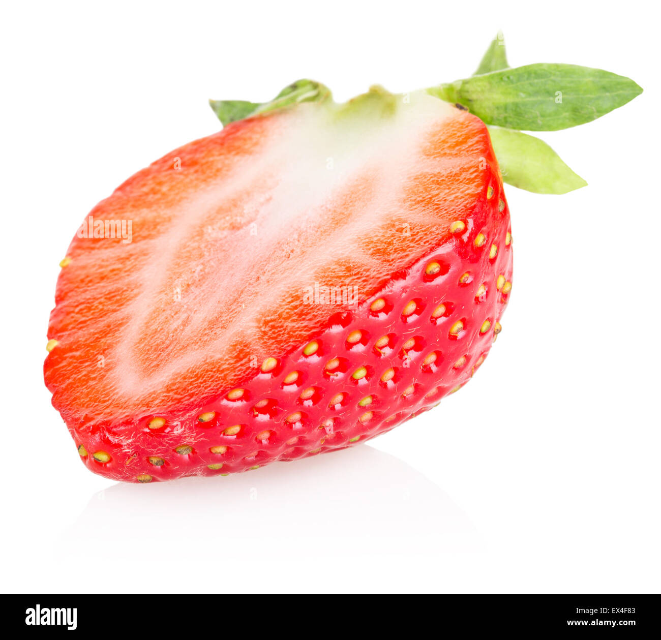 half of strawberry isolated on a white background Stock Photo - Alamy