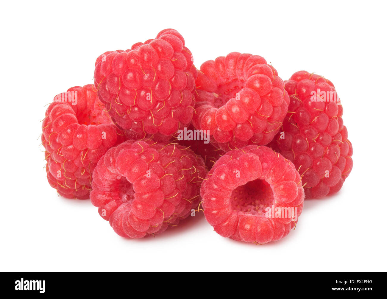 juicy raspberries isolated on the white background Stock Photo - Alamy