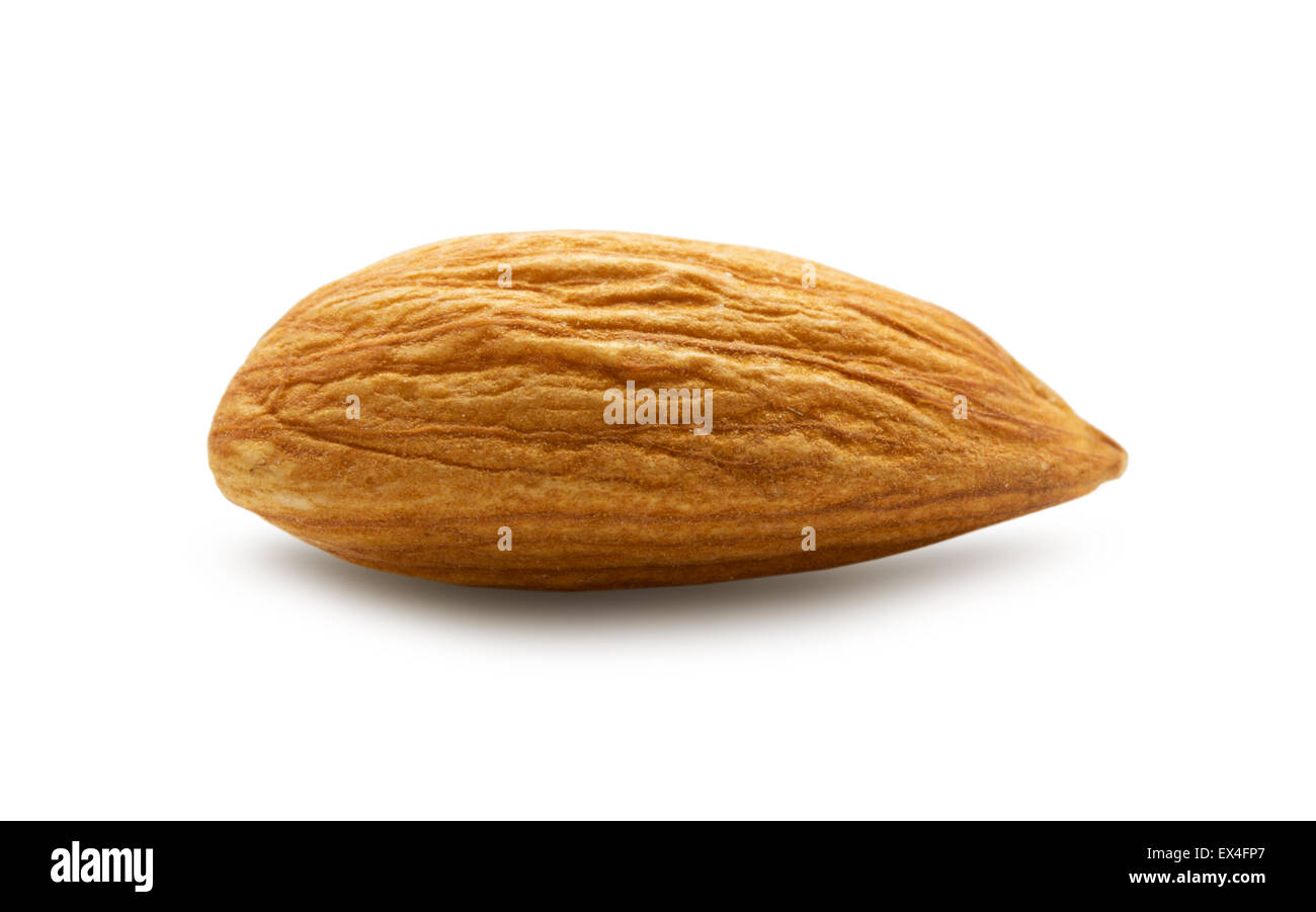 Almonds nuts isolated on the white background Stock Photo - Alamy