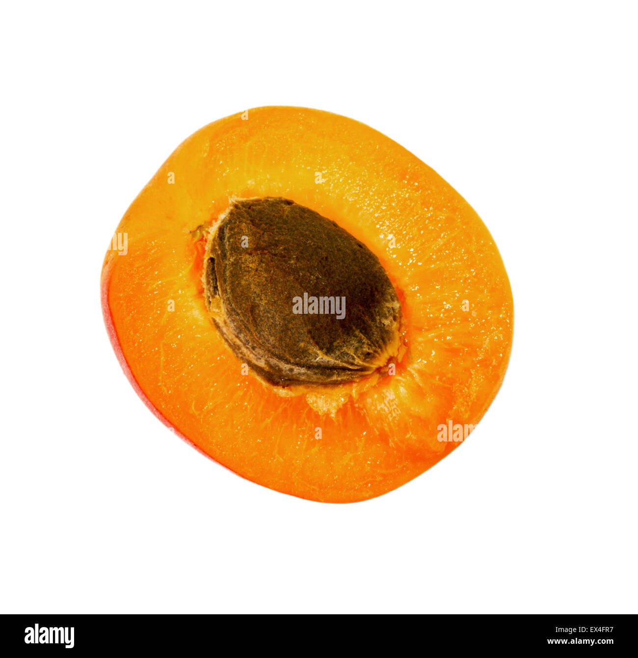 slice of ripe apricots isolated on the white background Stock Photo - Alamy