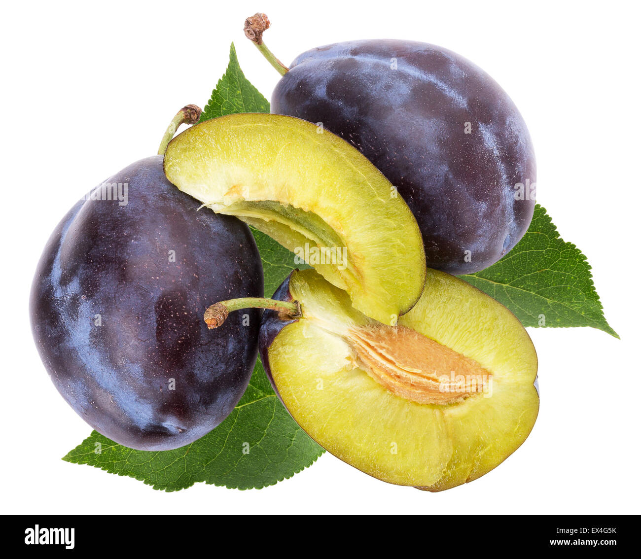 juicy plums isolated on the white background Stock Photo - Alamy