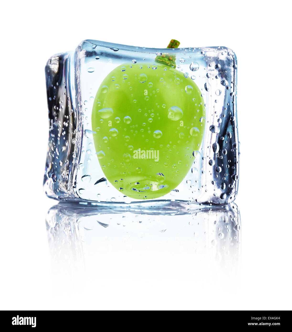 grape in ice isolated on the white background Stock Photo - Alamy