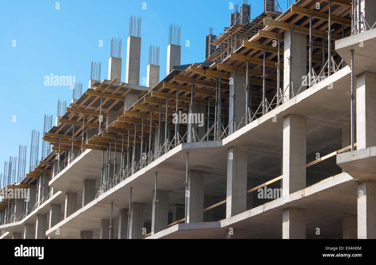 construction of a multistory building on sunny summer day Stock Photo ...