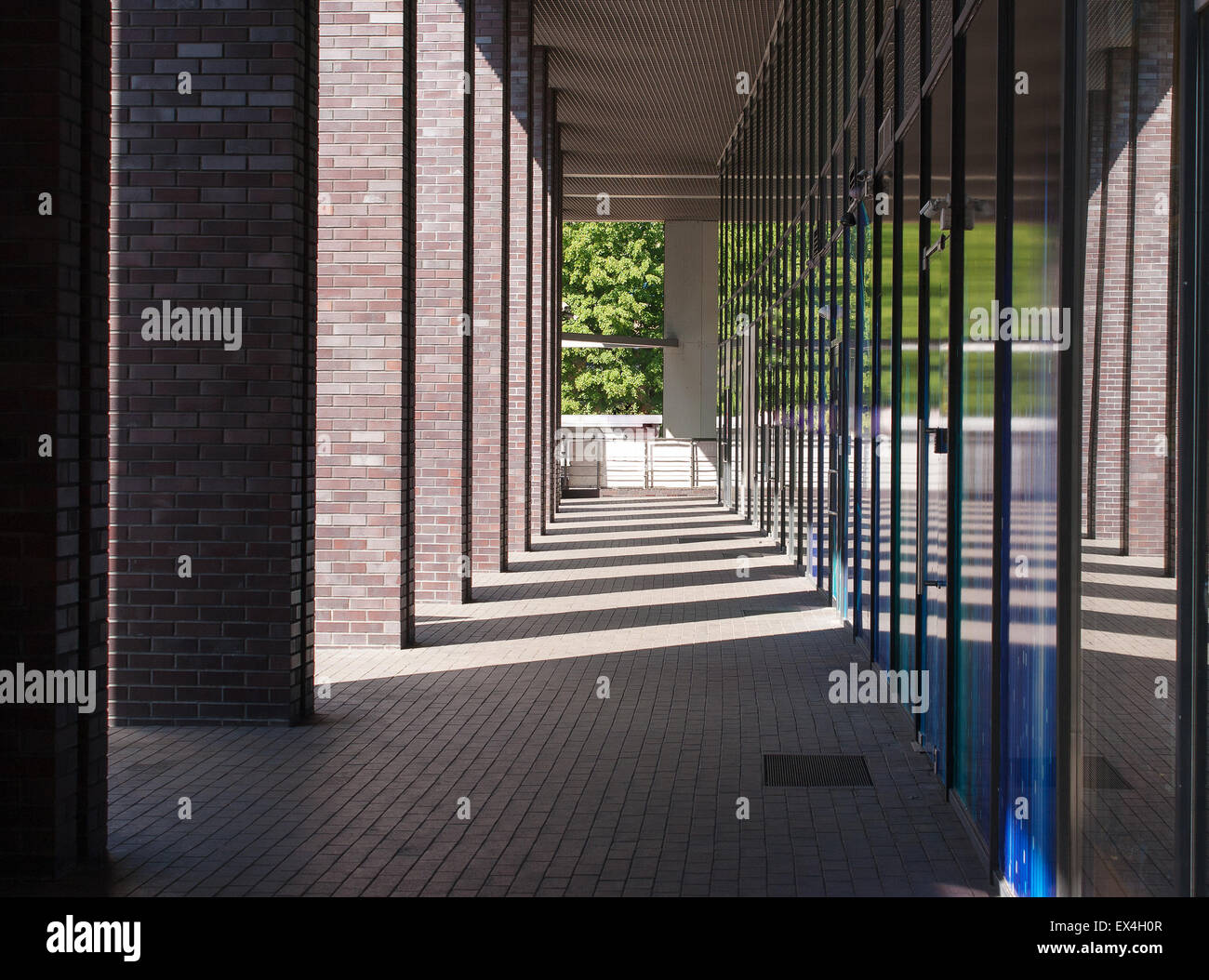 corridor of columns at the entrance to the business center Stock Photo ...