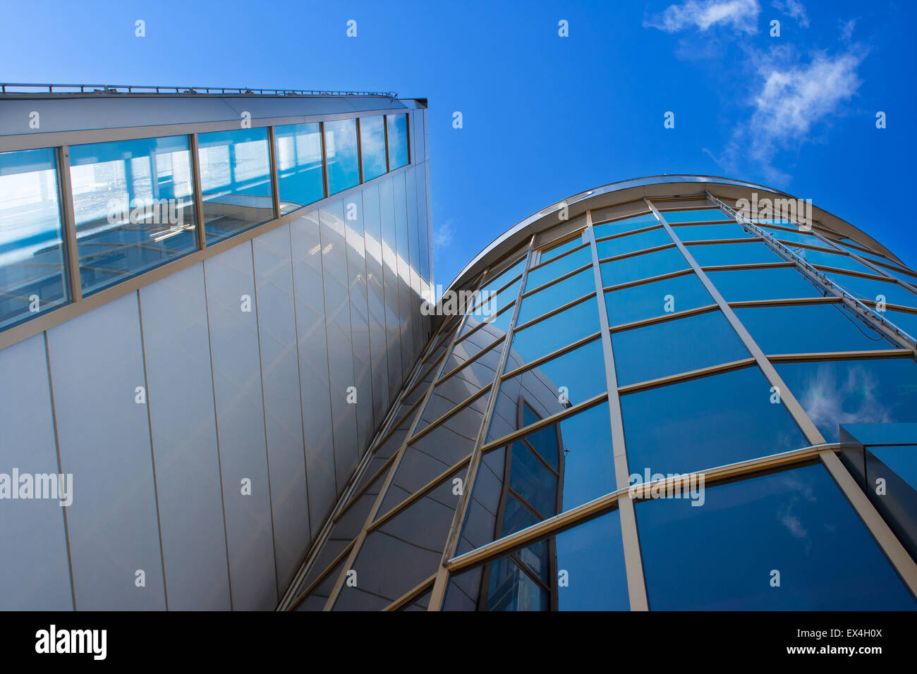 high business center on sunny day. bottom view Stock Photo - Alamy