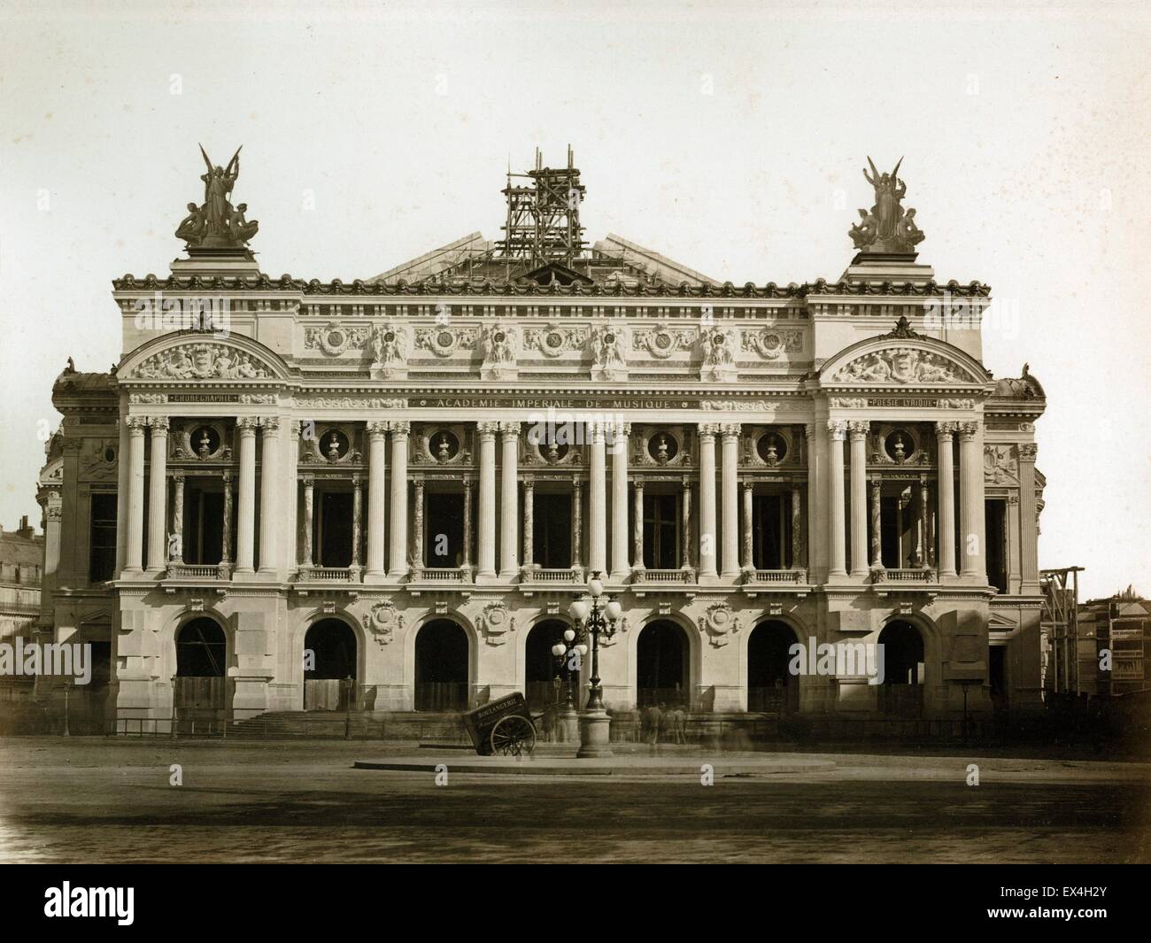 Opera Garnier Under Construction, by Achille Quinet - 1867 Stock Photo ...