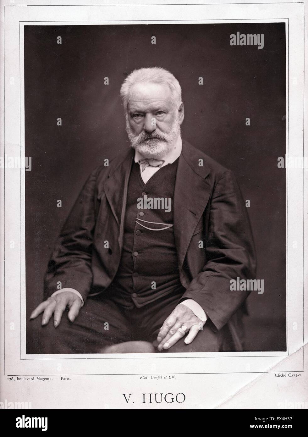 Victor Hugo, by Etienne Carjat - ca 1860 Stock Photo - Alamy
