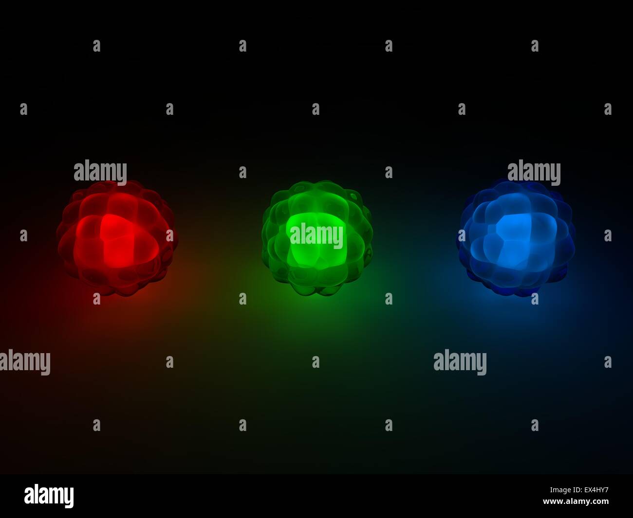 red,green and blue glass spheres Stock Photo - Alamy