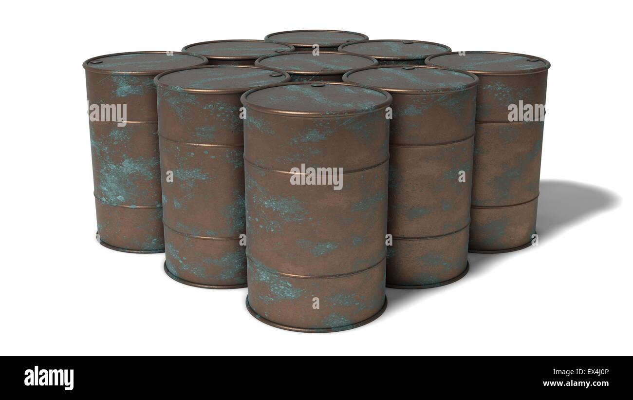rusted barrels group Stock Photo - Alamy