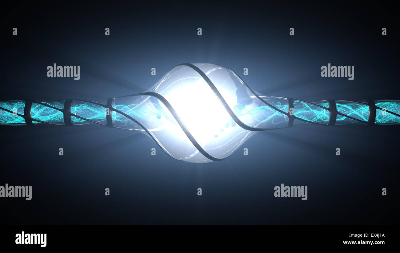 powerful energy reaction in reactor core.(electron collider machine ...