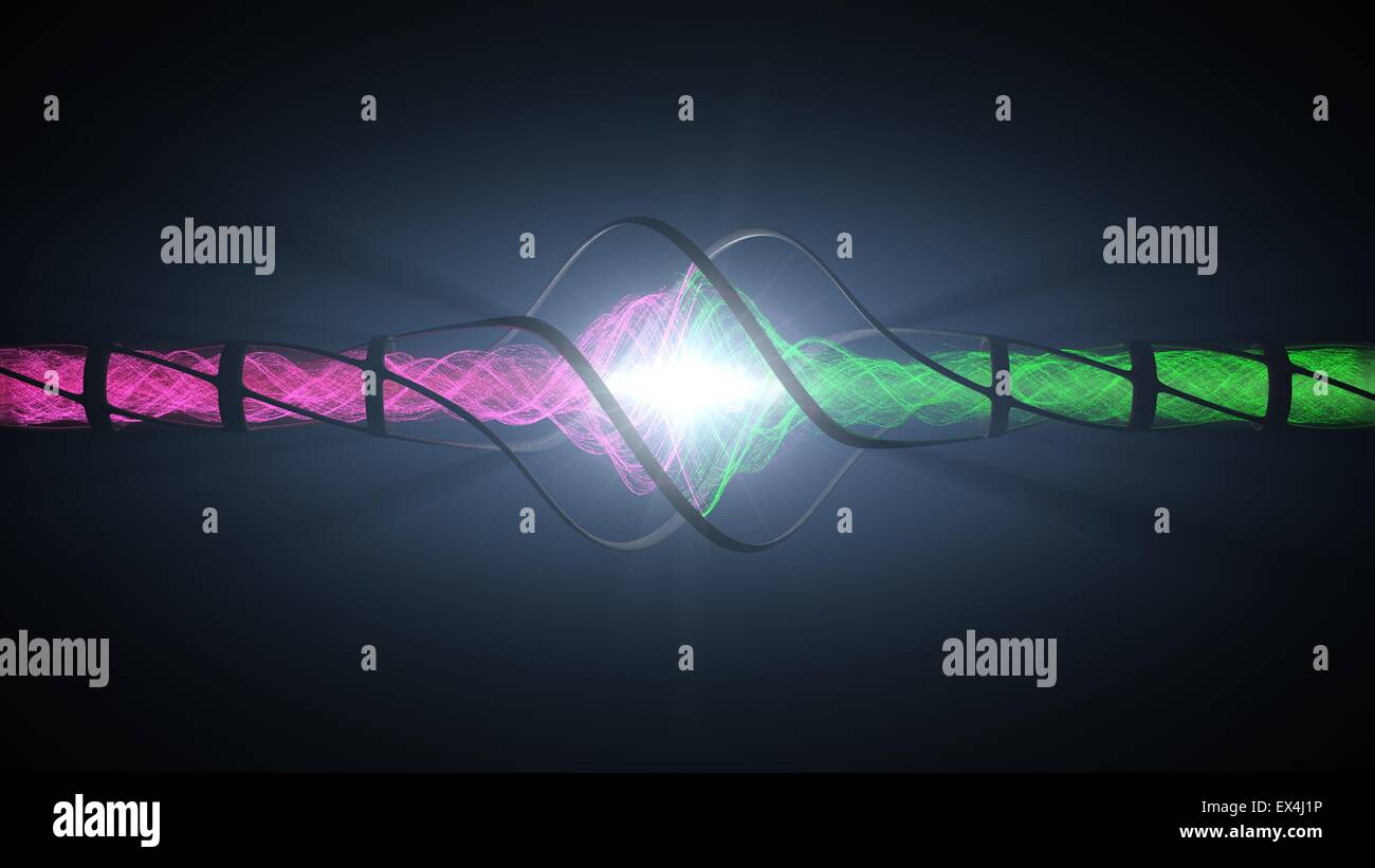 powerful energy reaction in reactor core.(electron collider machine ...