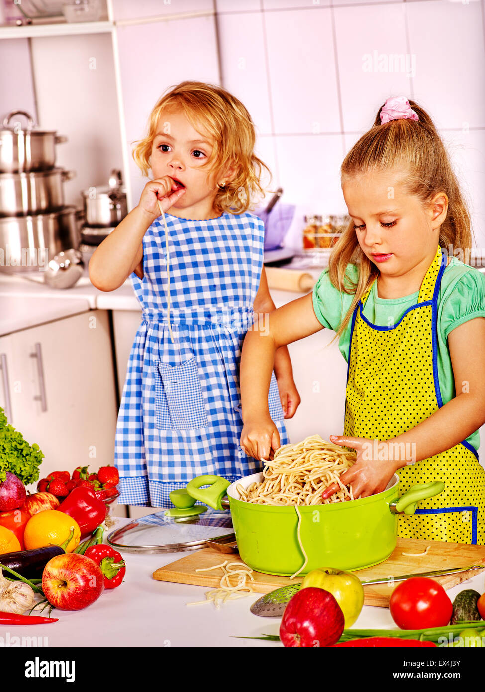 Children cooking at kitchen Stock Photo - Alamy