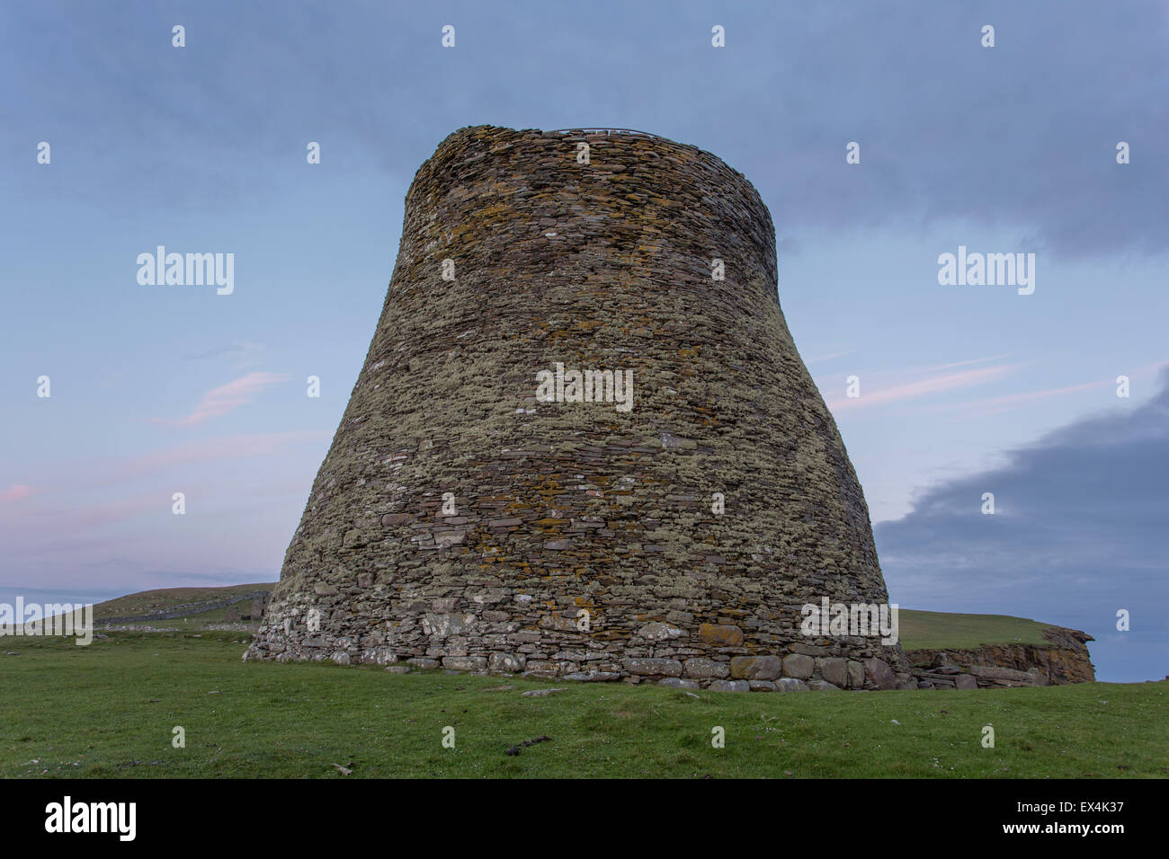 Ancient Broch on the island of Mousa, Shetlands, at twilight Stock ...