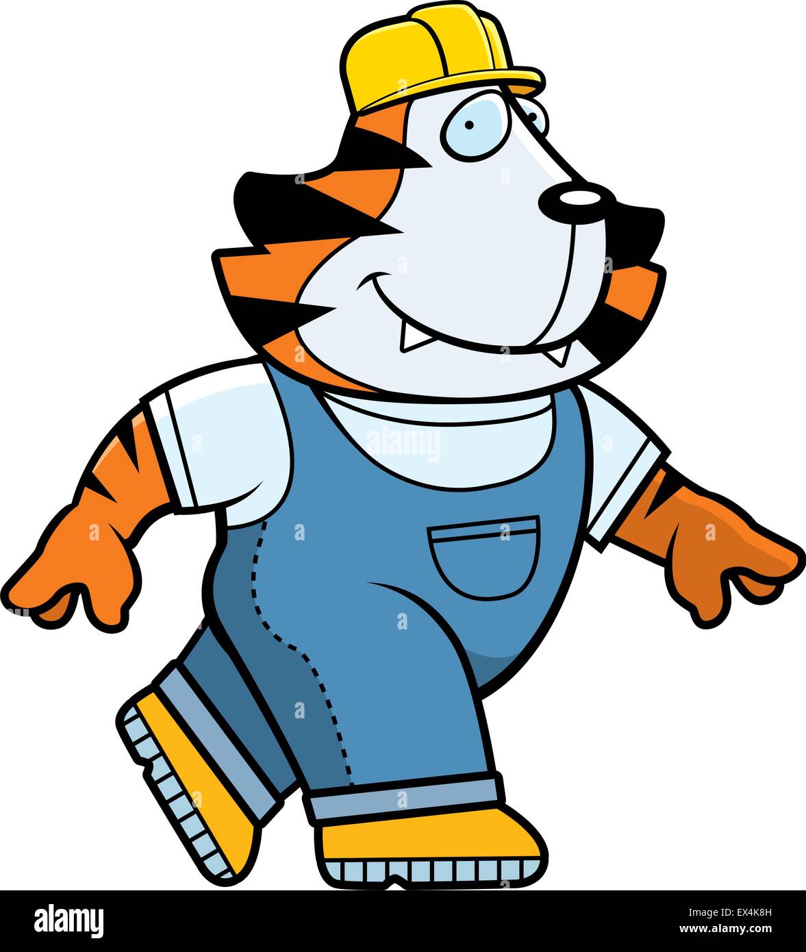 A happy cartoon tiger builder in a hardhat Stock Vector Image & Art - Alamy