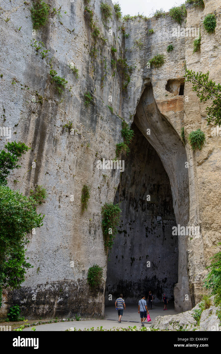 Large grotto at the amphitheater, Syracuse, Sicily Stock Photo - Alamy