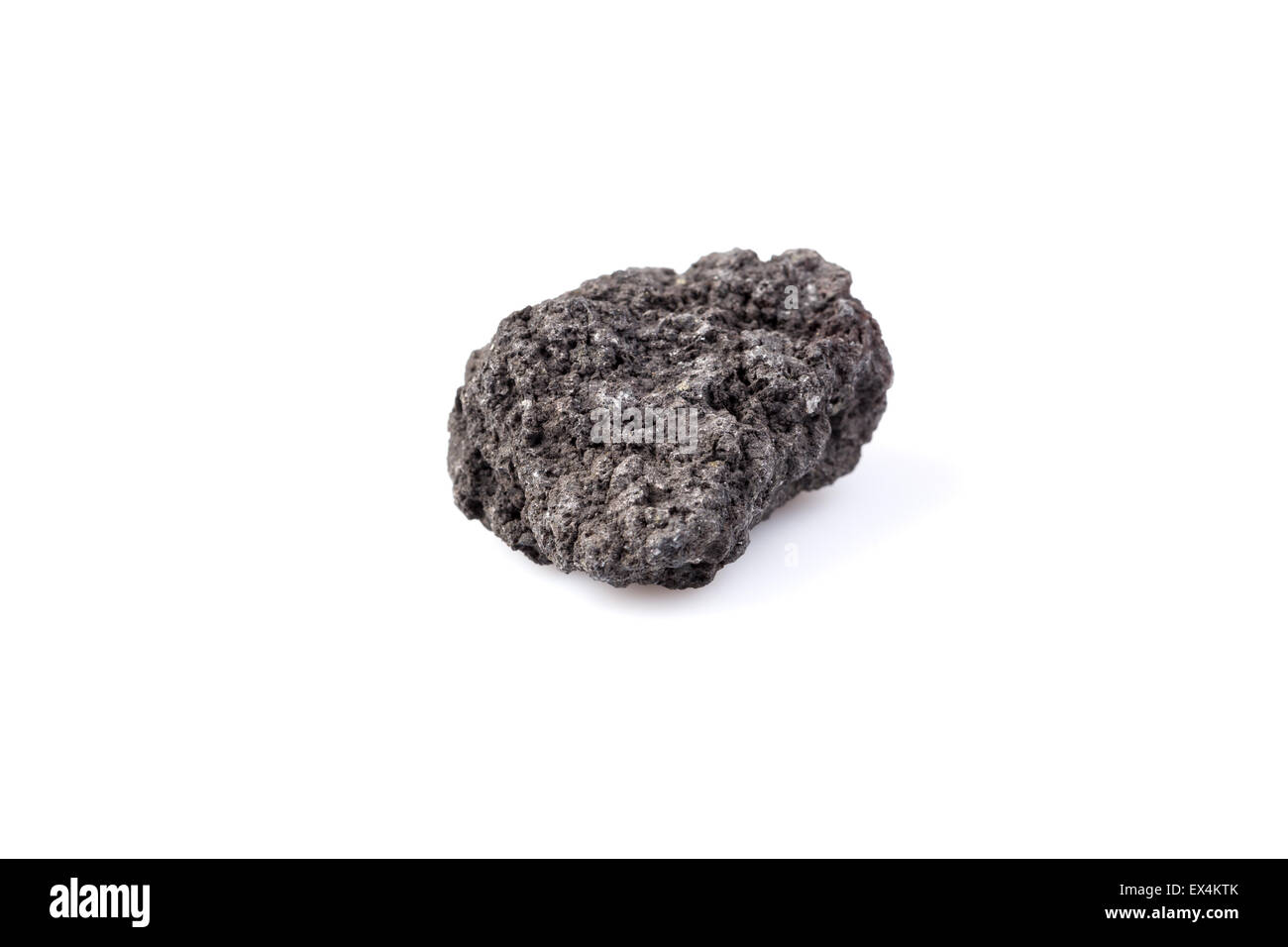 Black lava rock from volcano on a white background Stock Photo - Alamy