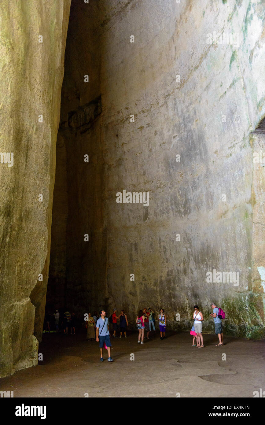 Large grotto at the amphitheater, Syracuse, Sicily Stock Photo - Alamy